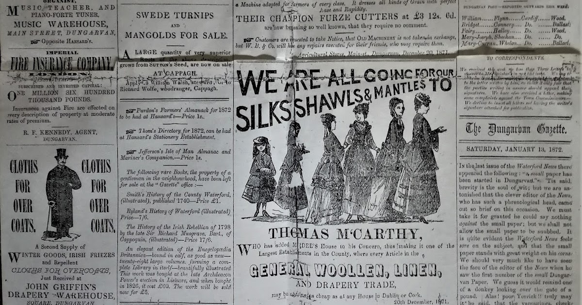 Waterford County Museum: Old Dungarvan Newspaper - The Dungarvan Gazette