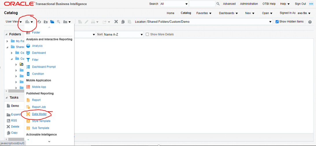 Oracle Application: Oracle Fusion BIP Report: How to Create Data Model ...