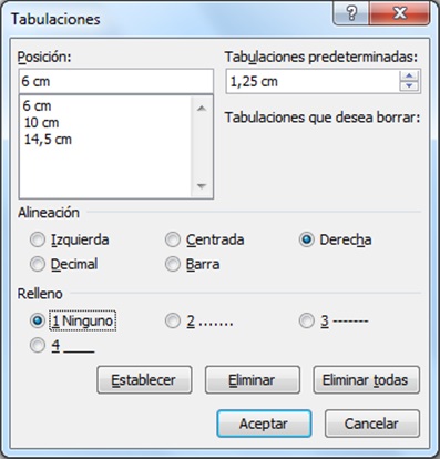 EL BLOG DE ILDEFONSO VALENZUELA: TABULACIONES CON RELLENO