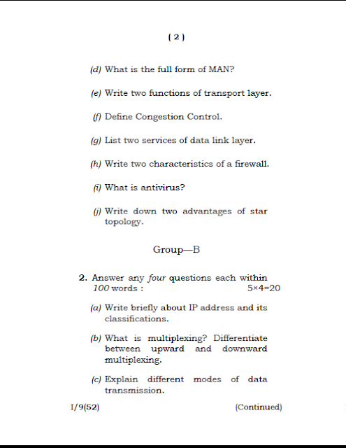 OSPU CSP DCS DCA Data Communication&Networking Dec 2019 Question Paper ...