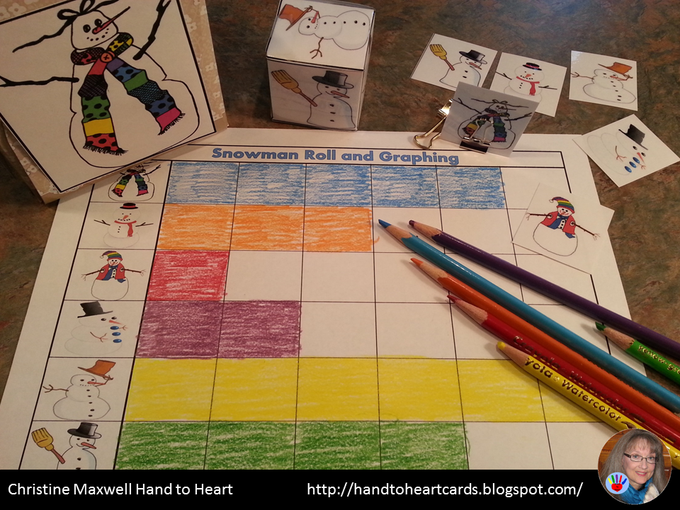Hand to Heart : Winter Snowman Roll and Graph Using Cube Kleenex Box or ...