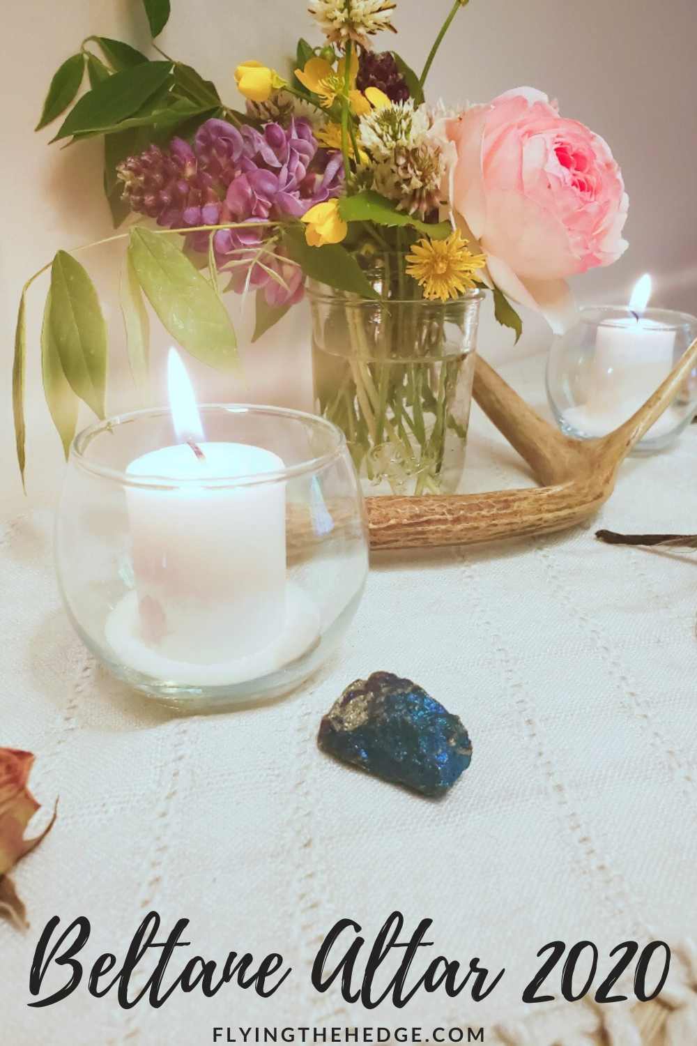 Flying the Hedge: Beltane Altar 2020