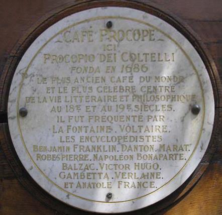 Le Procope París y el sombrero de Napoleón.
