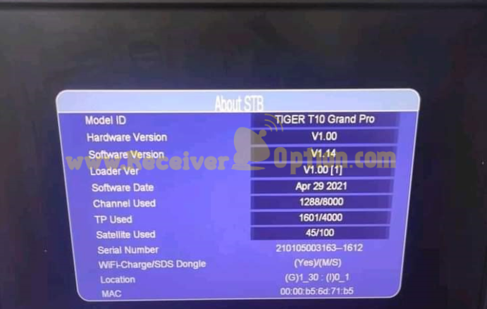 TIGER T10 GRAND PRO NEW SOFTWARE V1.14 29 APRIL 2021 - How To Enter ...