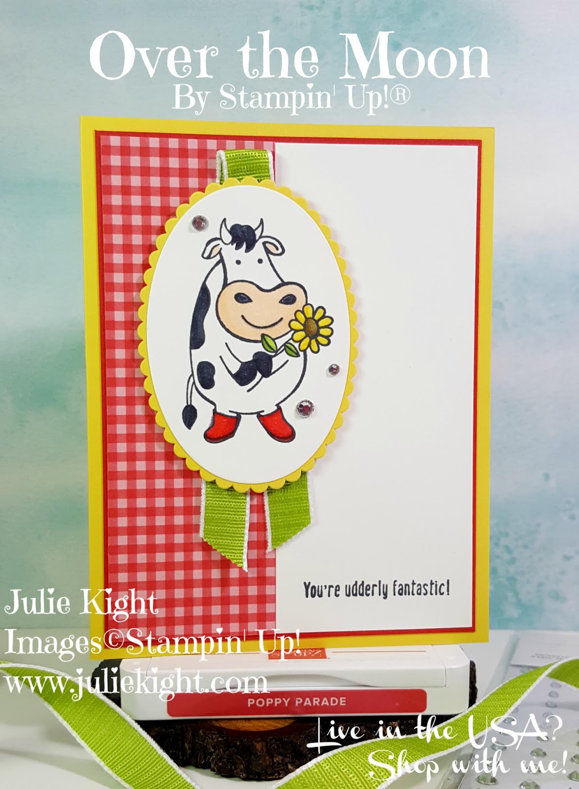 Over the Moon Cow Thinking of You Card