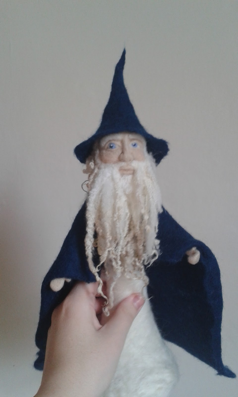 Heartfelt Creations by Lisa: Large Needle Felted Merlin, Blue Wizard ...