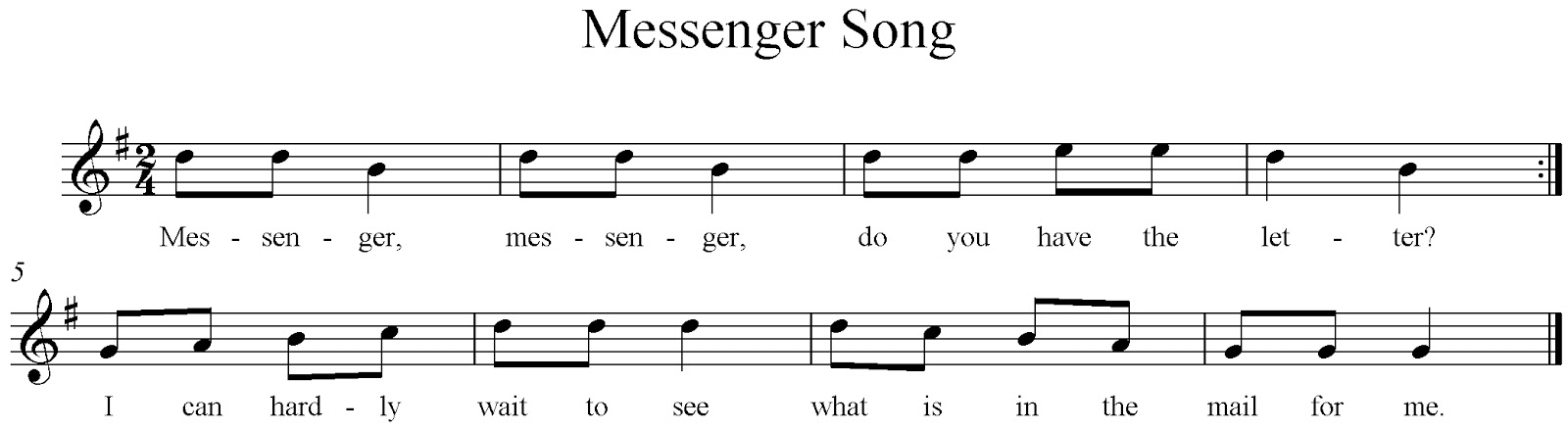 Messenger Song & Mail Game - Music a la Abbott - Amy Abbott - Kodály ...
