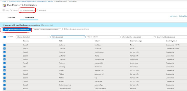 AZURE SQL - DATA DISCOVERY & CLASSIFICATION