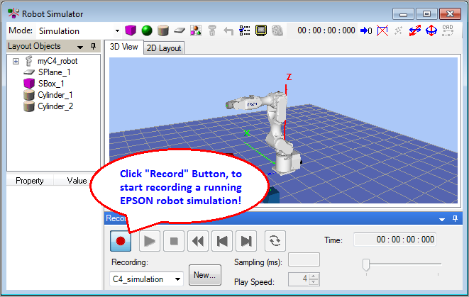 Record and Playback the EPSON Robot Simulation Result | Robotics University