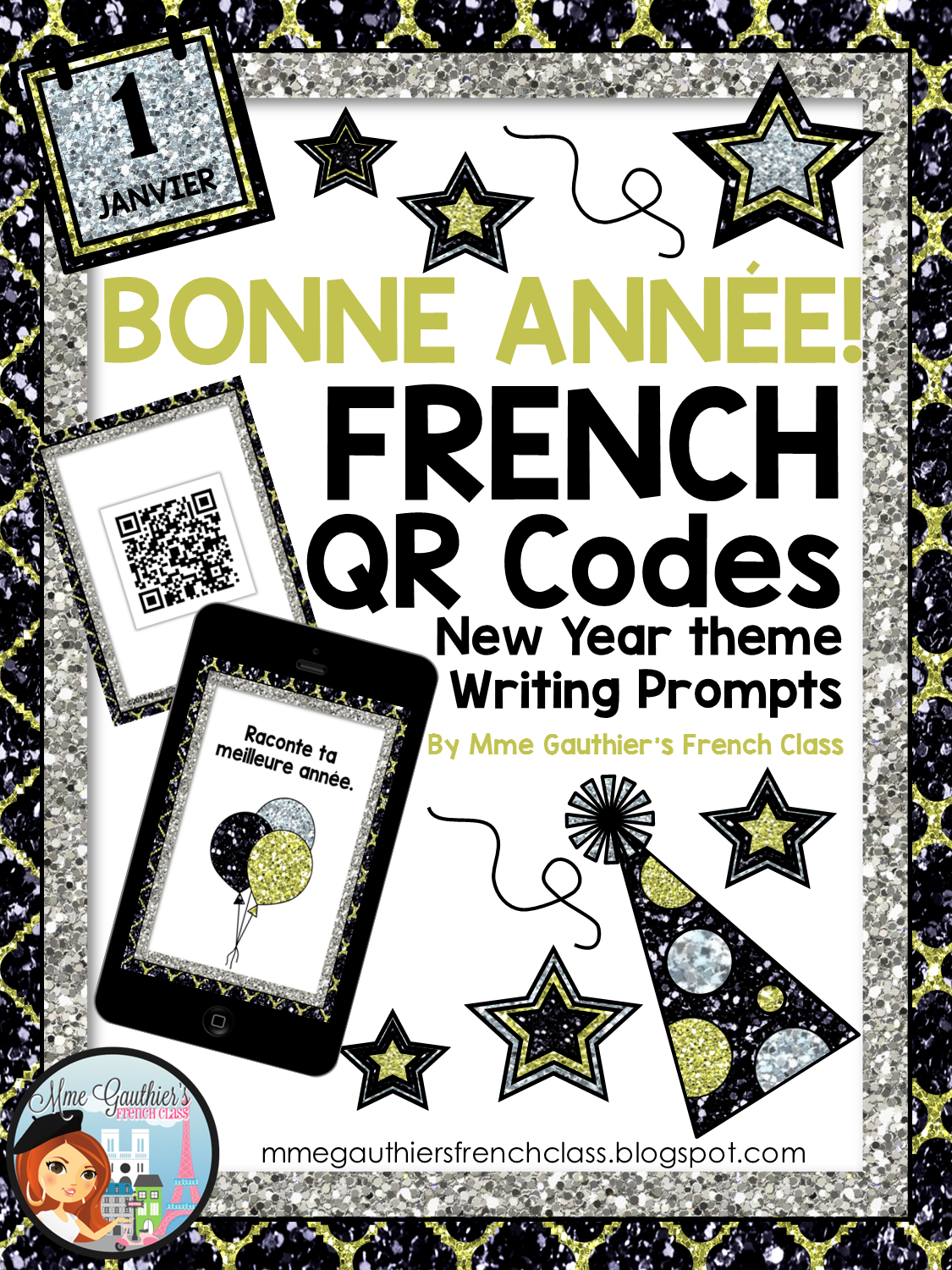 Mme Gauthier's French Class: FRENCH New Year QR Codes Writing Prompts