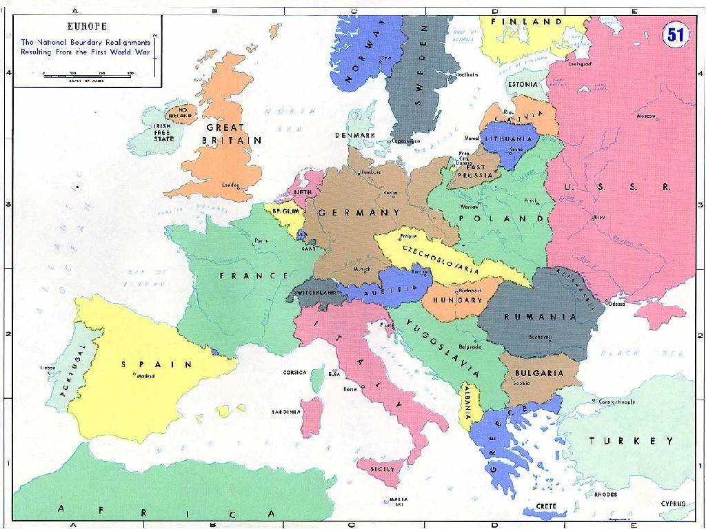 Map Of Europe In 1950 - United States Map