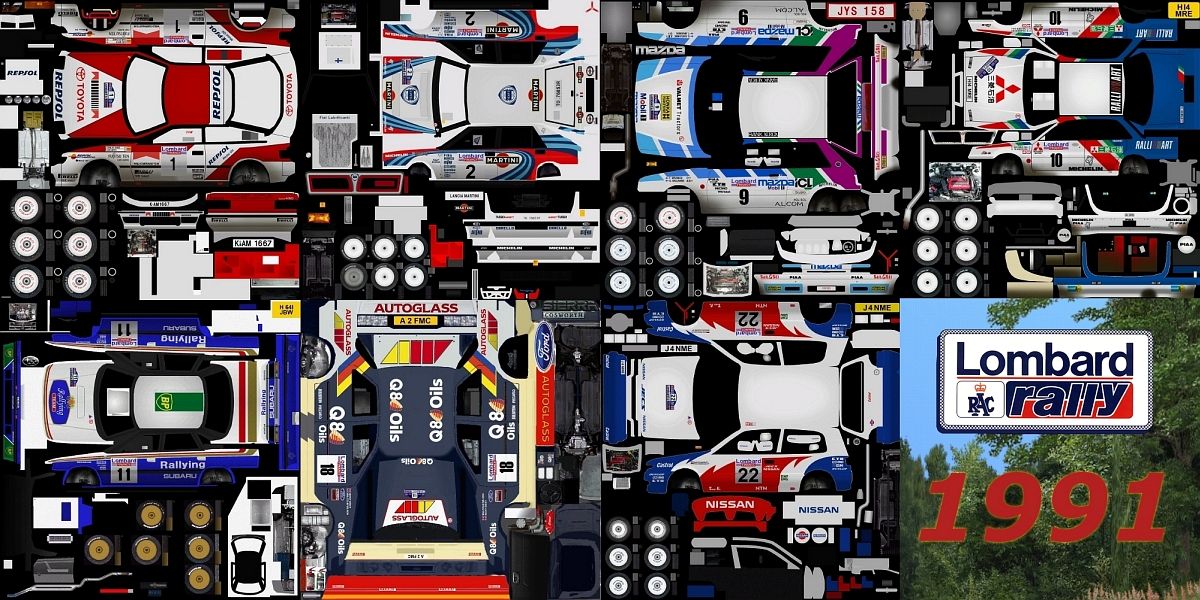RBR+: Lombard RAC Rally 1991 Car-skins Pack