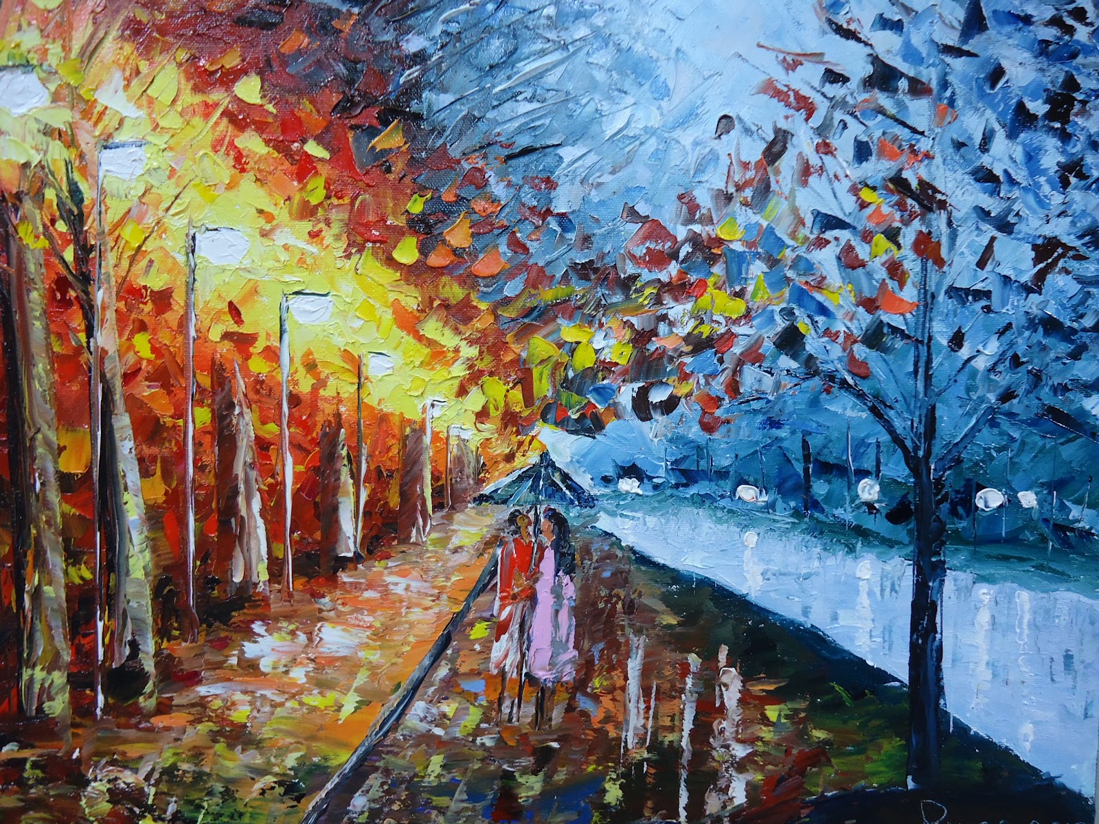 Pintura e Fotografia: Pintura - Releitura - Alley By The Lake