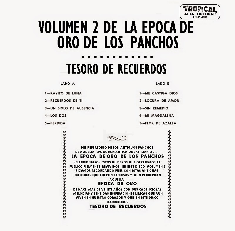 TRIO LOS PANCHOS Y SUS INVITADOS: TRIO LOS PANCHOS - TESORO DE RECUERDOS TRIO LOS PANCHOS Y SUS INVITADOS: TRIO LOS PANCHOS - TESORO DE RECUERDOS