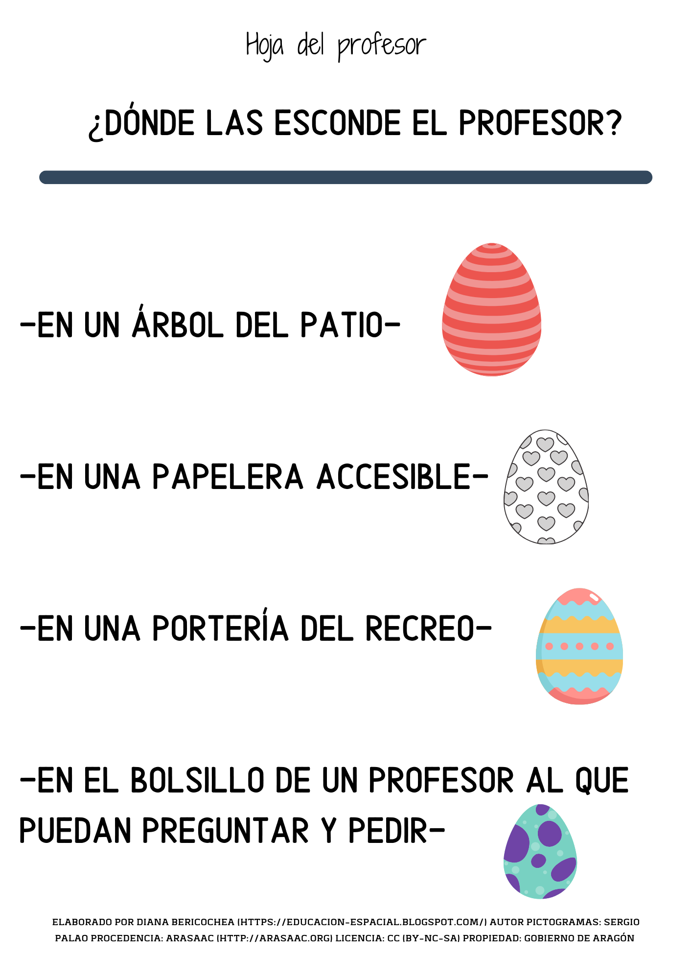 Juego de grupo: Búsqueda de los huevos de Pascua