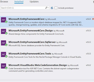 Enabling Code First in asp.net Core MVC (Entity framework Core)