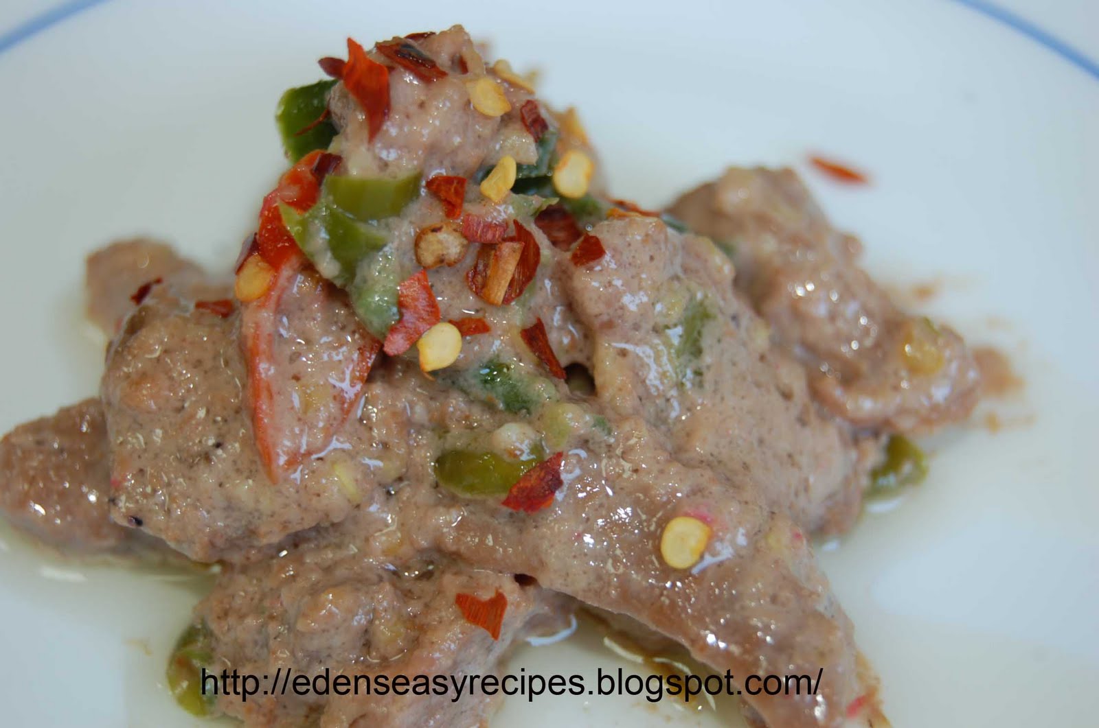 eden's easy recipes: beef bicol express (hot chili beef in coconut milk)