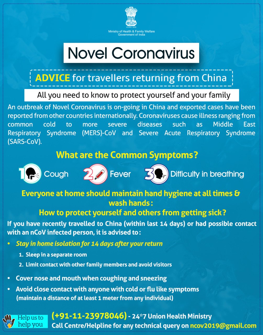 MoHFW, India released guidelines to follow for all the Indian ...