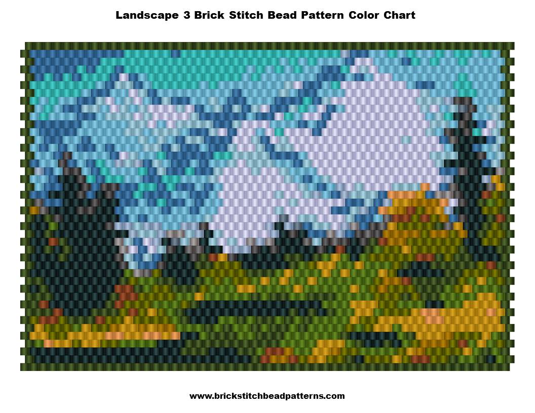 Brick Stitch Bead Patterns Journal: Abstract Landscape 3 Free Brick ...
