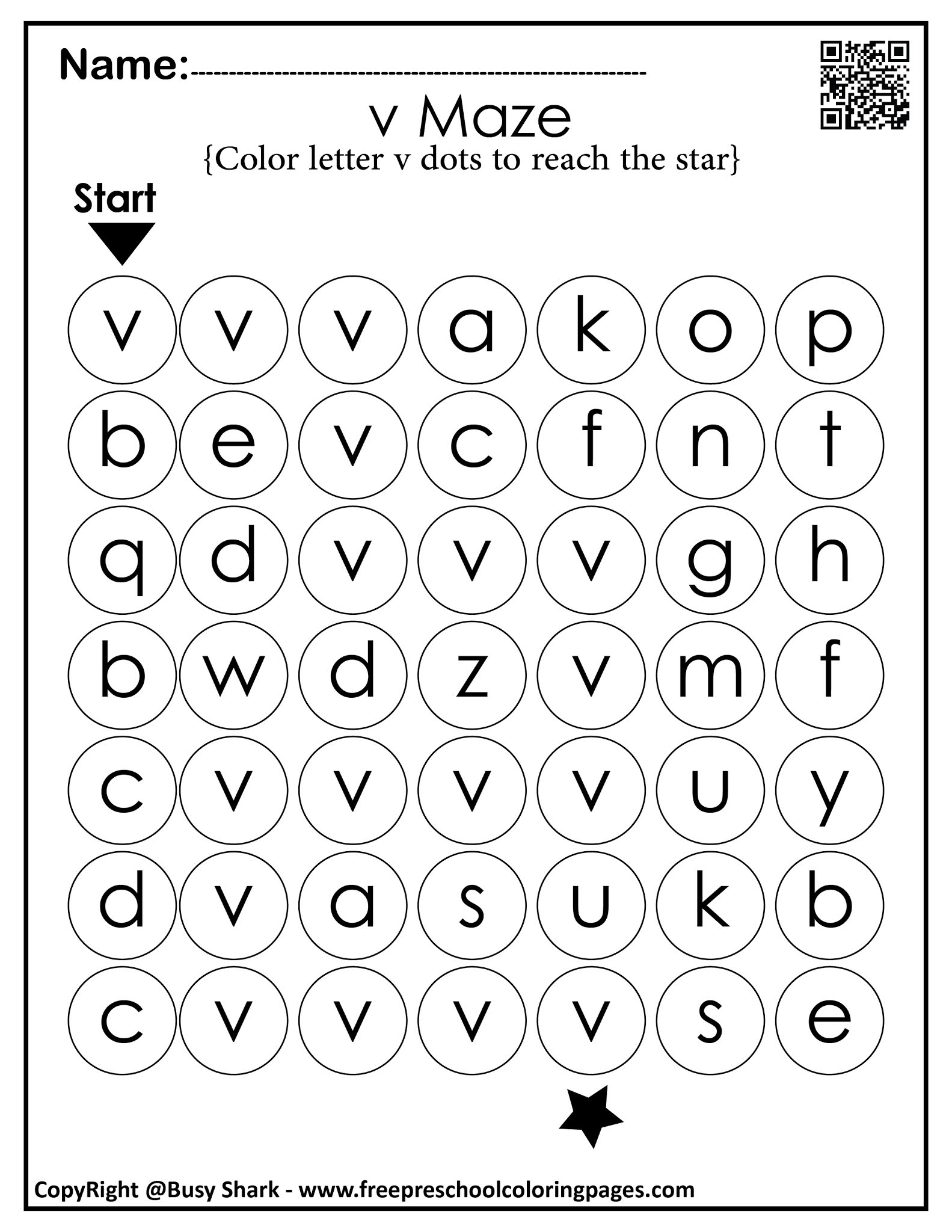 Letter V "10 free Dot Markers coloring pages"