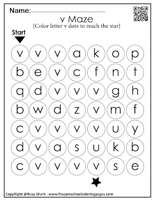 Letter V "10 free Dot Markers coloring pages"