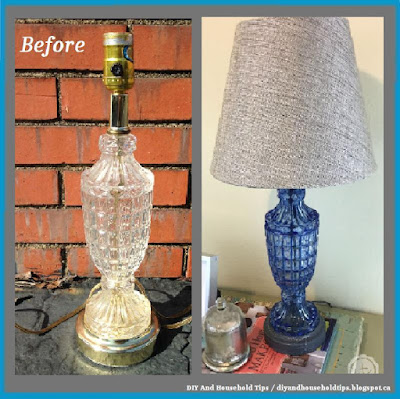 DIY And Household Tips: How To Color Transparent Glass ~ Lamp Makeover
