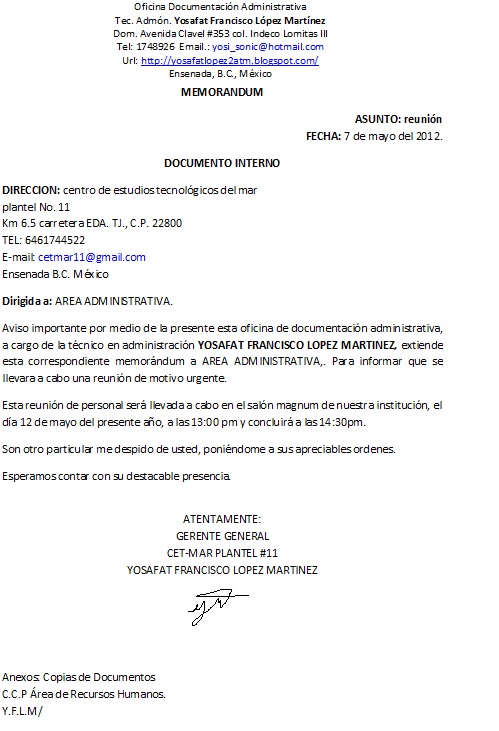 Guia Didactica Documentacion Administrativa: ESTRUCTURA DEL MEMORANDUM ...