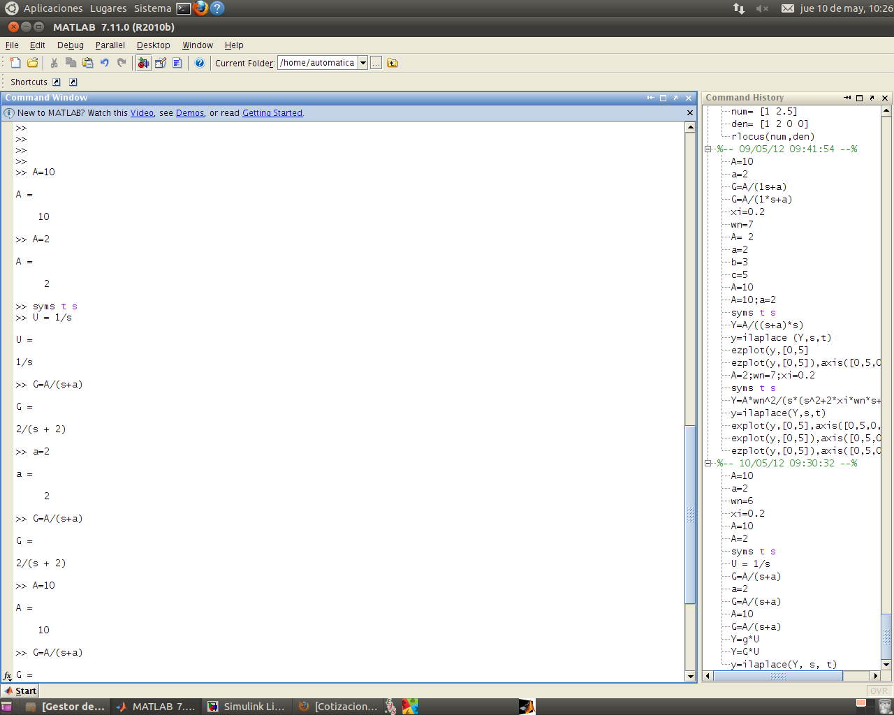 CONTROL: Práctica 3: Matlab