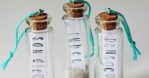 DIY Beach Memory Ornaments with Mini Jar Bottles
