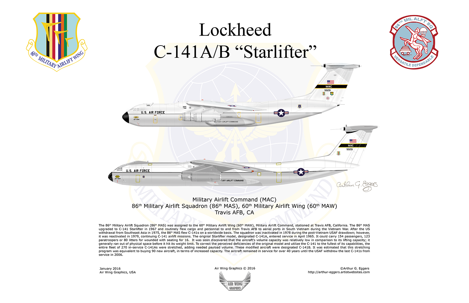 Air Wing Graphics: Lockheed C-141A/B Starlifter 86MAS, Travis AFB, CA