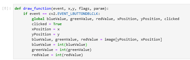 Colour Detection using Python and pandas, Cv2 librarys