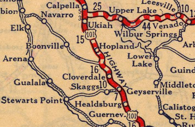Former US Route 101 between Hopland and Cloverdale