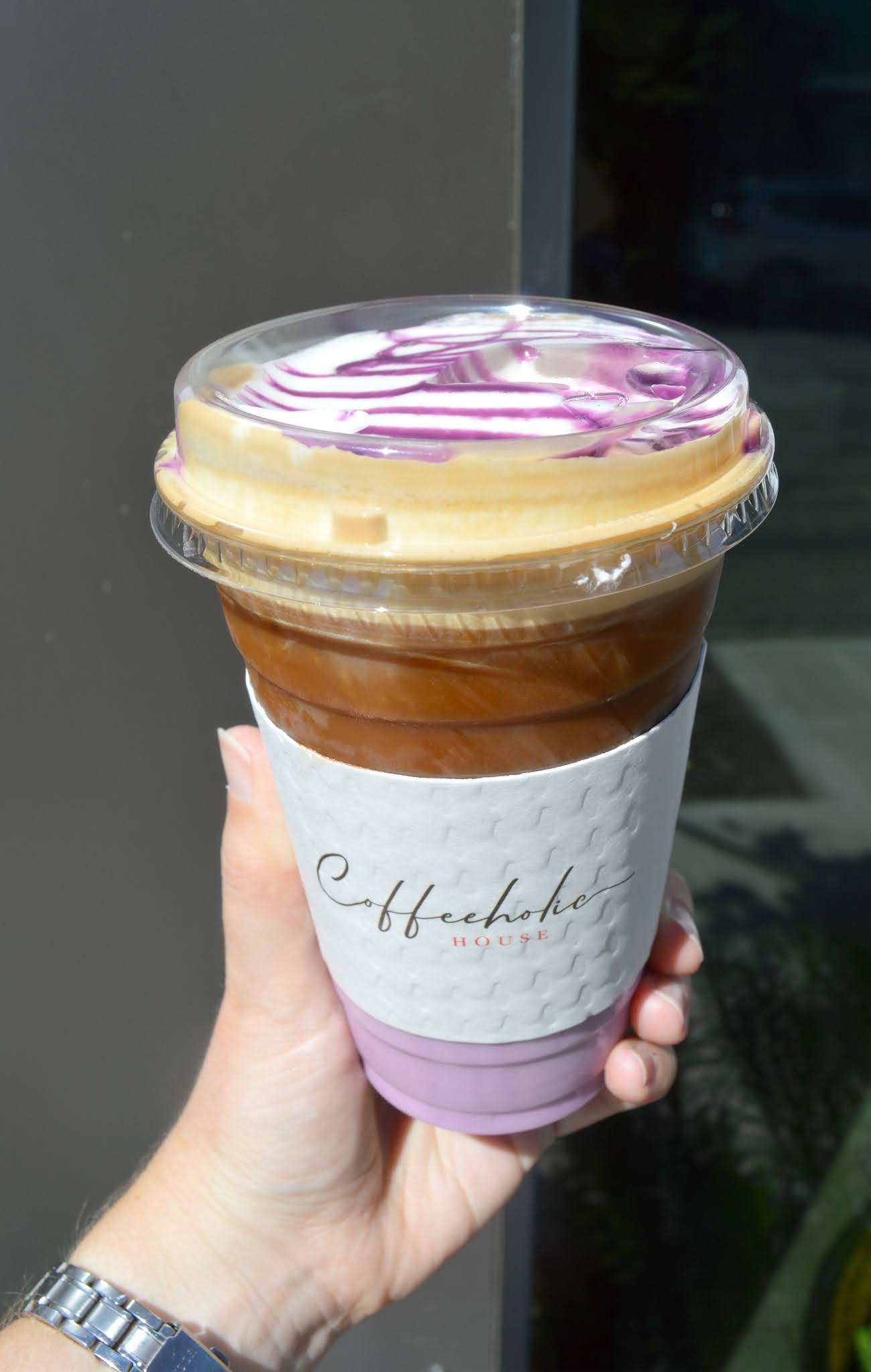 Trying a Ube Latte at Coffeeholic House