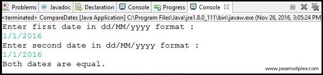 How to compare two given dates in Java?