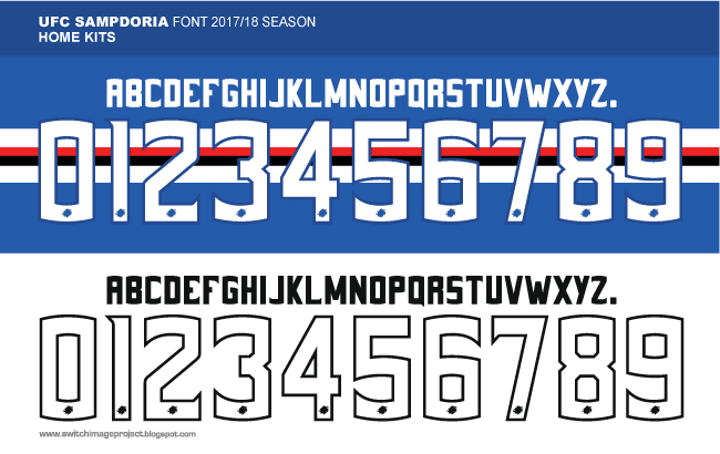 Football teams shirt and kits fan: W.O.P Font Sampdoria 2017-18
