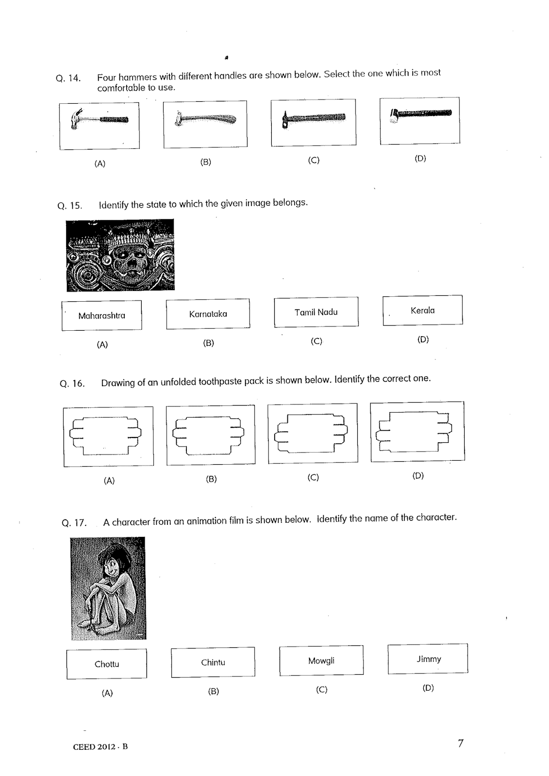 CEED 2012 Question Paper