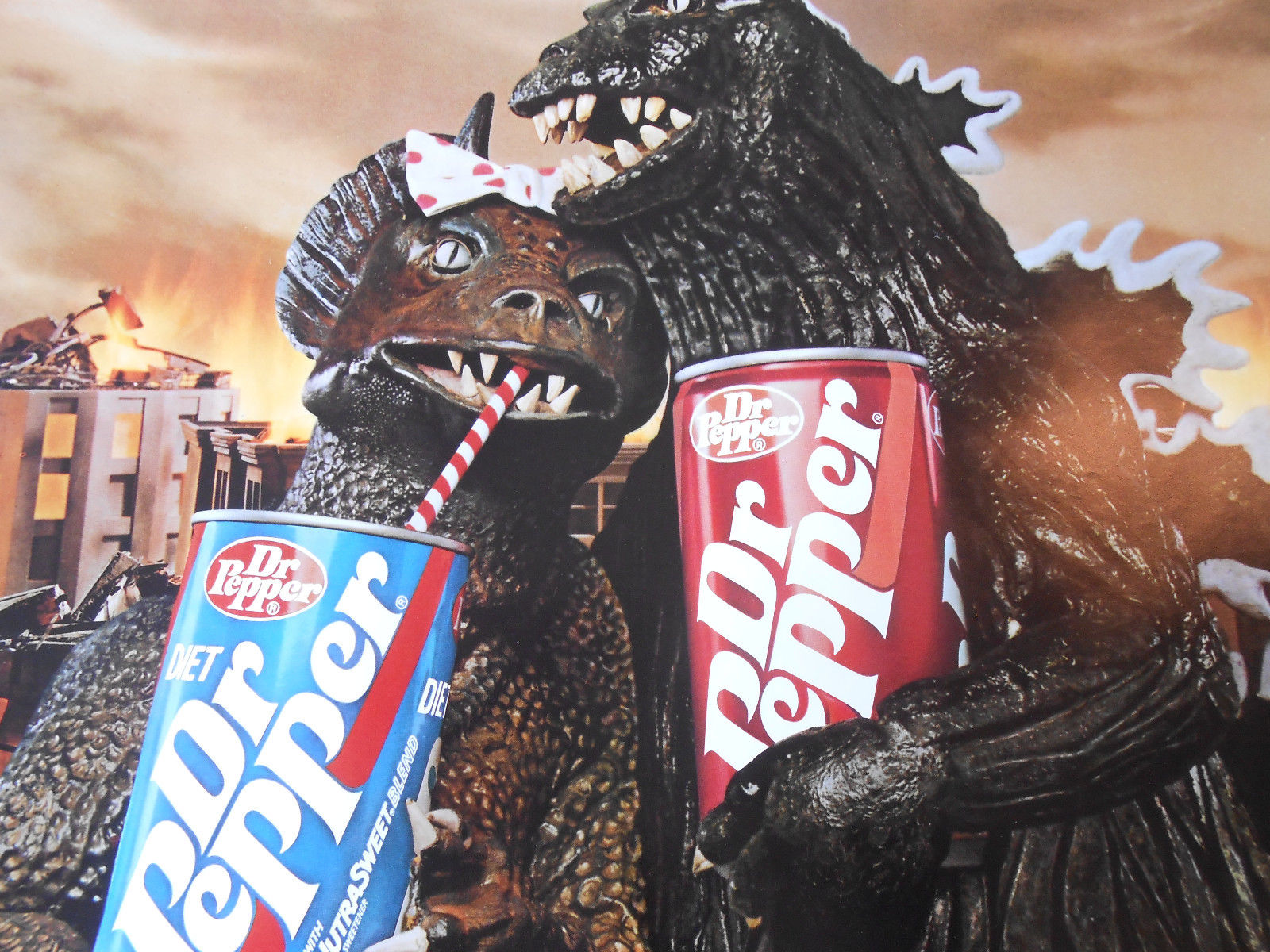 the sphinx: Godzilla / Dr. Pepper Store Display Poster (Dr. Pepper, 1986)