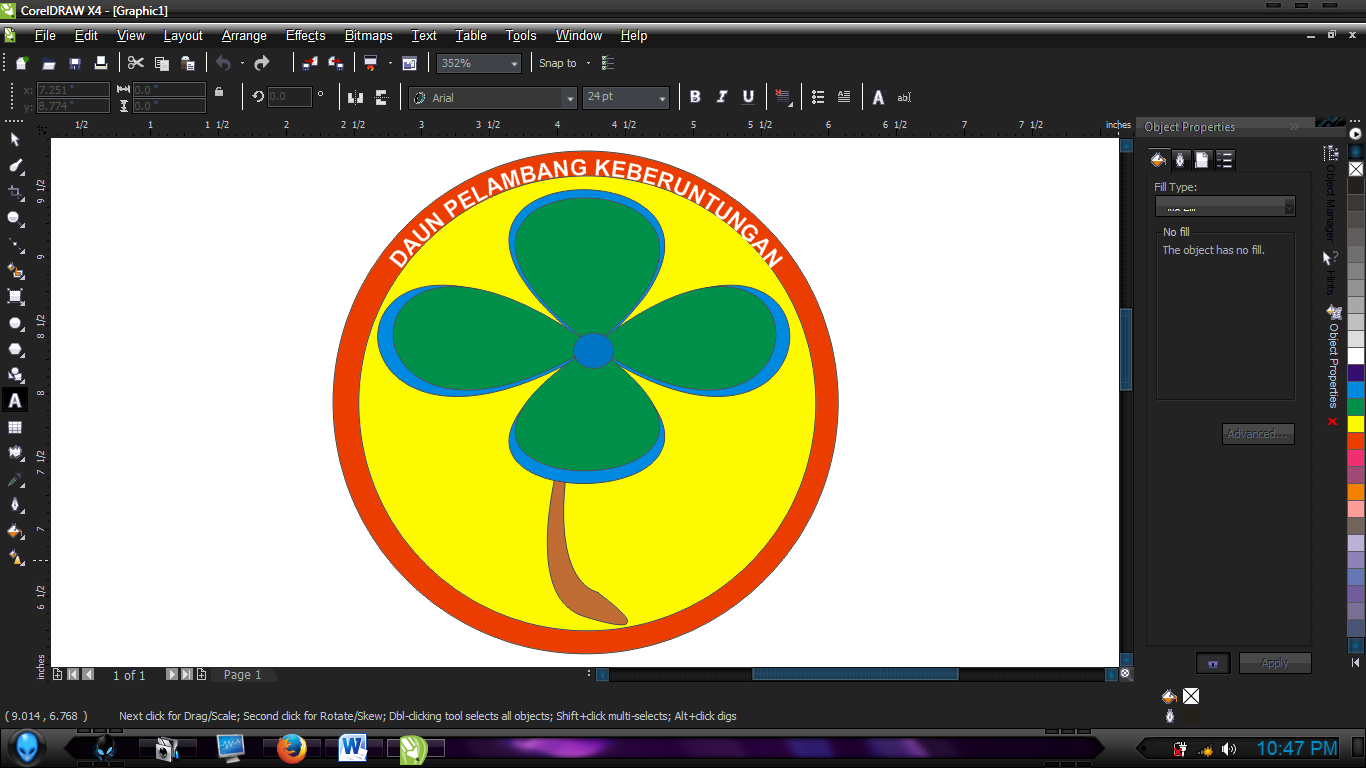 My Blog My Adventure: Pembuatan Logo Bunga semanggi Dengan Corel Draw