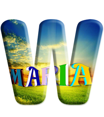 Blindada por Deus: Alfabeto decorativo png Maria