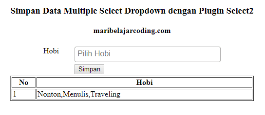 Simpan Data Multiple Combobox Dengan Select2 Dan Php Ibaratme