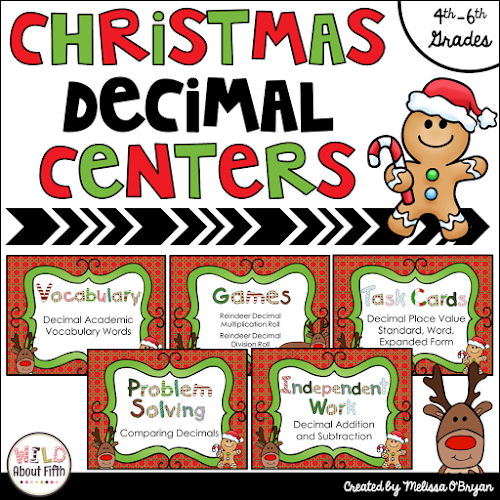 Decimal Math Activities for the Week Before Christmas Break and a ...