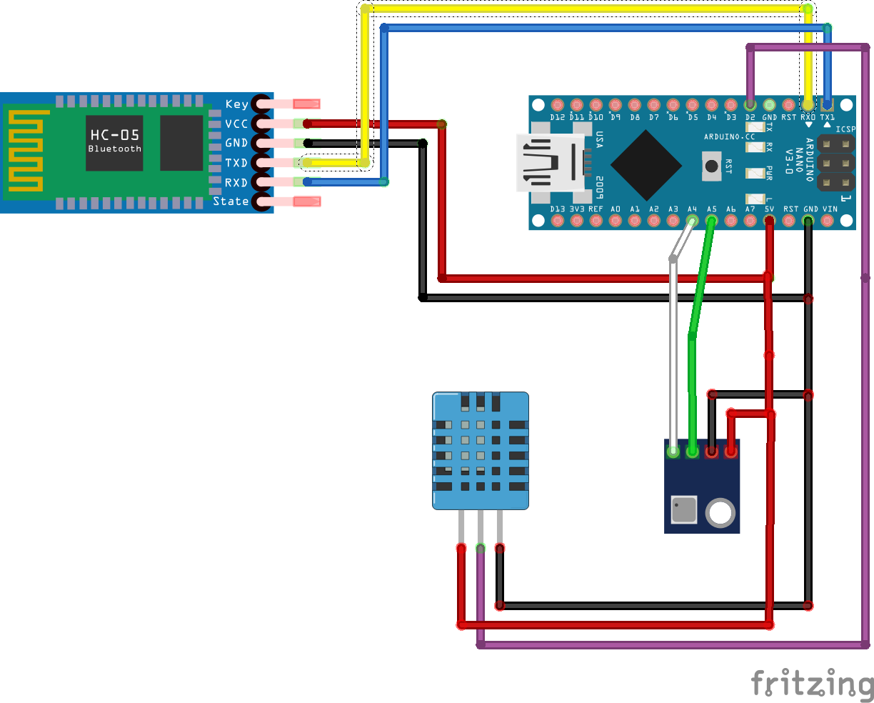 Arduino Nano Con Bluetooth Hc 05 Bmp180 Dht11 Wireless Weather Station