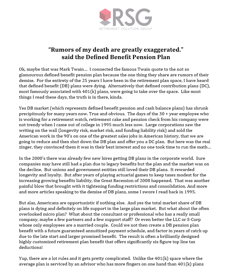 Retirement Solution Group Retirement Solution Group