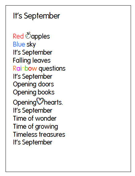 Joyful Learning In KC: September Poem
