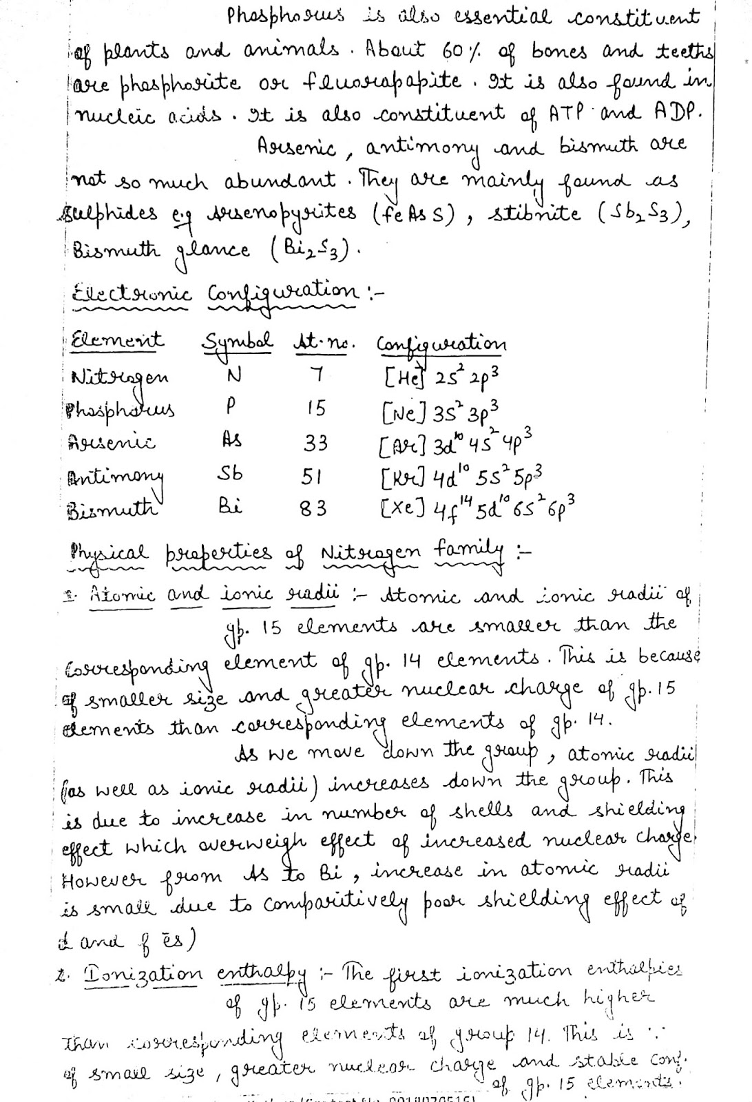 p-Block Elements Handwritten Notes for Class 12th Chemistry || CBSE ...
