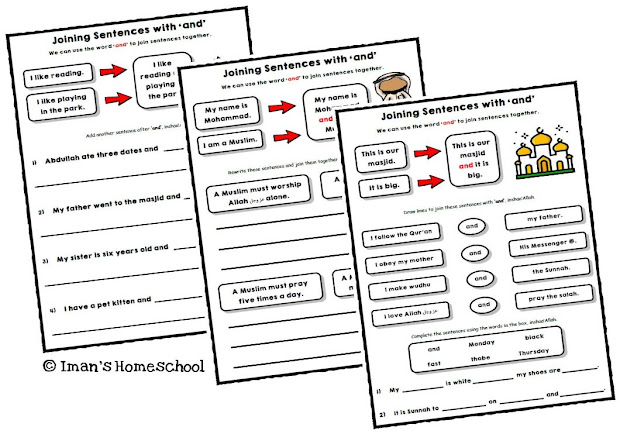 Iman's Homeschool ~ The Curriculum: Joining Sentences with 'and'
