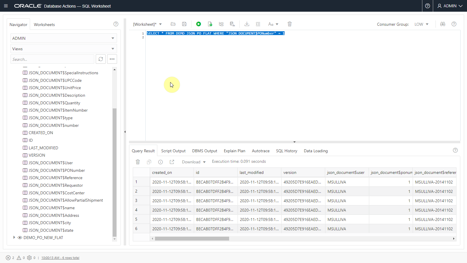 Oracle Underground Bi And Dataviz Oac Querying Json Data With Ajd Autonomous Json Database 6779