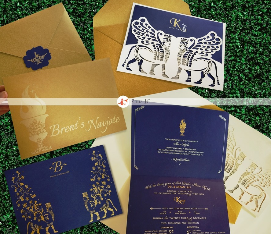 ZINIA JC : Navjote Invitation Card Designs By Zinia JC For The Parsi ...