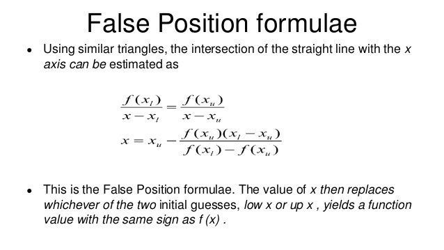 FALSE POSITION METHOD