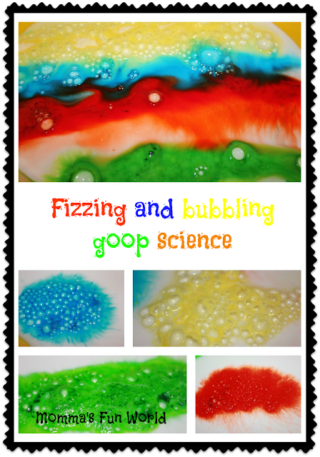 Fizzing and bubbling goop kids science - Recycling Center